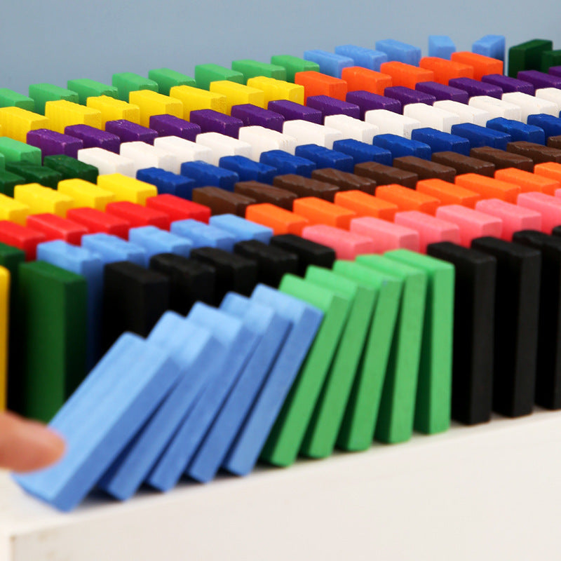 Colorful Wooden Domino Blocks Building Toy Kits - Educational Games fo ...