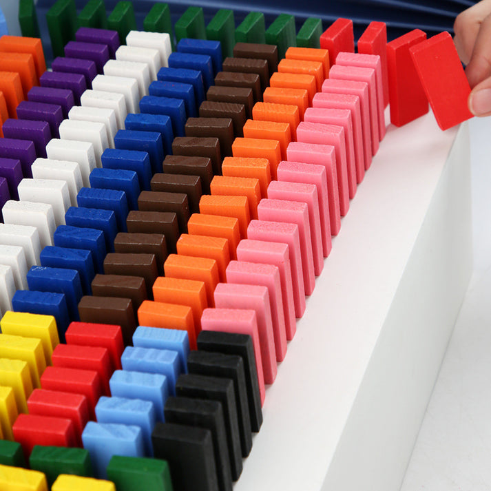 Colorful Wooden Domino Blocks Building Toy Kits - Educational Games fo ...