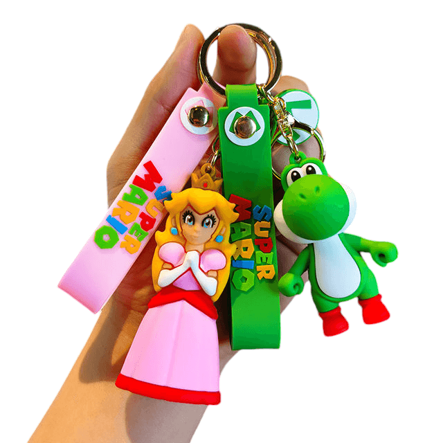 Super Mario Bros 3D PVC Keychains - Custom Rubber Key Rings for Kids ...