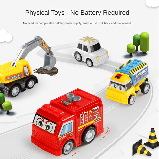 Exciting Pull Back Mini Car Models - Fire Truck & Engineering Vehicles ...